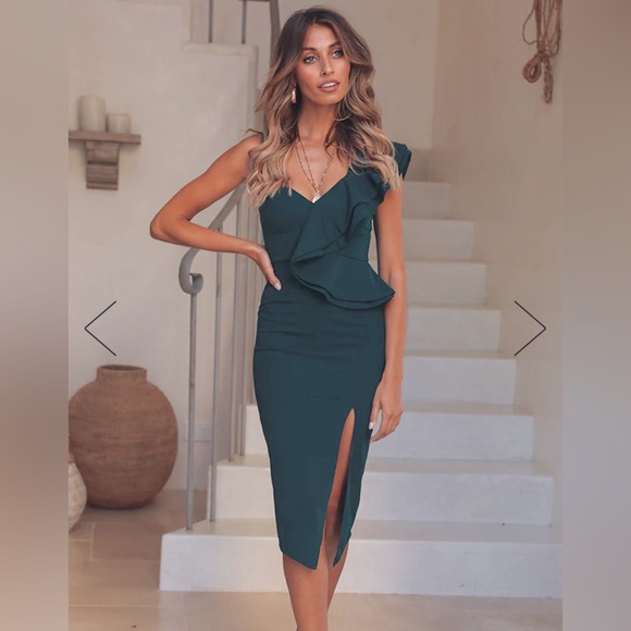 Hello Molly | Dresses | Hello Molly Teal One Shoulder Dress | Poshmark